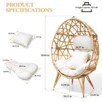 China General Outdoor Furniture Folded Yes Round Pe Rattan Wicker Egg Sofa Chair with Cushion for sale