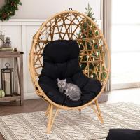 China General Outdoor Furniture Folded Yes Round Pe Rattan Wicker Egg Sofa Chair with Cushion for sale