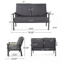 China Specific Garden Sofa AJUNION 4 Piece Aluminum Outdoor Furniture Set with Coffee Table for sale