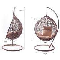 China Outdoor Balcony Garden Living Room Hanging Swing Egg Chair with PE Wicker Rattan Design for sale