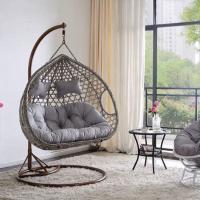 China Outdoor Balcony Courtyard Garden Patio Pe Rattan Wicker Egg Swing Chair with Stand for sale
