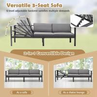 China Modern Design Garden Sofa Set AJUNION Aluminum Patio Furniture with Adjustable Back for sale