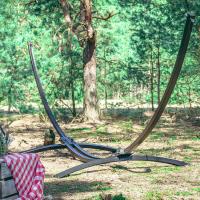 China 300*150cm Home Outdoor Portable Lightweight Folding Double Cotton Hammocks with Stand for sale