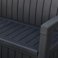China Hotel Outdoor Home Weather-Proof Armchair Plastic 3 Seater Sofa Bench with Storage Box for sale