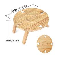 China Wooden Portable Folding Round Tray Table for Outdoor Camping Beach Travel and Picnics for sale