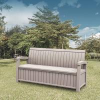 China Hotel Outdoor Home Weather-Proof Armchair Plastic 3 Seater Sofa Bench with Storage Box for sale