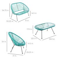 China Modern Garden Furniture Outdoor Patio Set with Steel Frame and Plastic Wicker Rope for sale