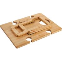 China Portable Outdoor Indoor Wooden Bamboo Folding Picnic Tray Table for Snacks and Wine for sale