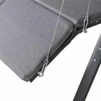 China Outdoor Patio Garden 3 Seater Hanging Reclining Lounger Swing Bench Chair with Canopy for sale