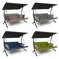 China Garden Balcony Beach Pool 3-Seater Hammock with Metal Lounge Swinging Chair and Cushion for sale