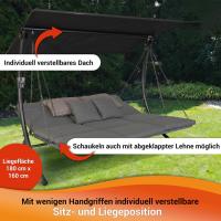 China Garden Balcony Beach Pool 3-Seater Hammock with Metal Lounge Swinging Chair and Cushion for sale