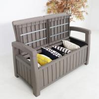 China Plastic Storage Arm Bench Seat Chair for Outdoor Patio Garden Balcony Park Beach Pool for sale