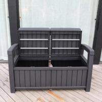 China Plastic Storage Arm Bench Seat Chair for Outdoor Patio Garden Balcony Park Beach Pool for sale
