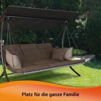 China Garden Balcony Beach Pool 3-Seater Hammock with Metal Lounge Swinging Chair and Cushion for sale