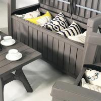 China Plastic Storage Arm Bench Seat Chair for Outdoor Patio Garden Balcony Park Beach Pool for sale