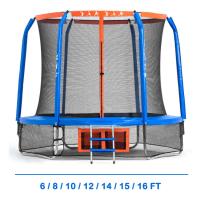 China Steel Frame 14 FT or OEM Adults and Kids Fitness Jump Bed Trampoline with Safety Net Indoor Sport for sale