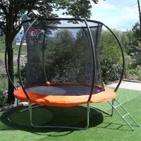 China Outdoor Garden Kids Children Fitness Jumping Bed Round Trampoline With Basketball Goal Safety Net for sale