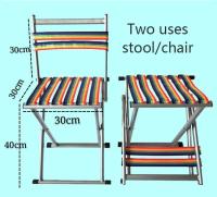 China Outdoor Fishing Camping Chair with Backrest Portable and Lightweight Metal Iron Stool for sale