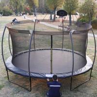 China Adult Children Kids Basketball Hoop Set Trampoline with Protective Net and Logo Option for sale