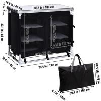 China Outdoor Garden Patio Metal Picnic Storage Organizer Cabinet Cooking Camping Kitchen Table for sale