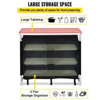 China Outdoor Garden Patio Metal Picnic Storage Organizer Cabinet Cooking Camping Kitchen Table for sale