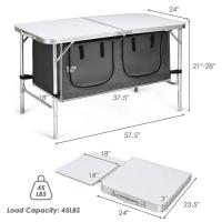 China Convenient Outdoor Garden Patio Party Event Camping Table with Storage Compartment for sale