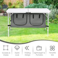 China Convenient Outdoor Garden Patio Party Event Camping Table with Storage Compartment for sale