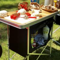 China Lightweight Bamboo Tabletop Picnic Storage Cabinet for Outdoor Garden Patio Party Event for sale