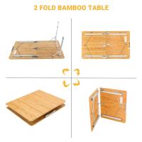 China 120*70cm Tabletop Patio Garden Bamboo Aluminum Folding Table for Picnic Camping Dinning for sale