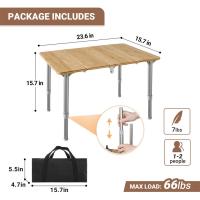 China Outdoor Travel Garden Lightweight Adjustable Height Folding Table for Camping and Picnic for sale