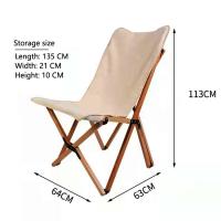 China Ultralight Beech Wood Frame Chair Portable Folding Butterfly Camping Chair for Adults for sale
