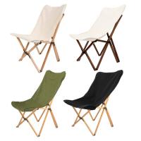 China Ultralight Beech Wood Frame Chair Portable Folding Butterfly Camping Chair for Adults for sale