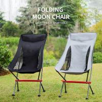 China Outdoor Hiking Traveling Aluminium Lightweight Back Mesh Portable Folding Camping Moon Chair for sale
