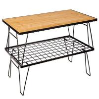 China Outdoor Folding Lightweight Portable Aluminum Metal Bamboo Table for Hiking and Camping for sale