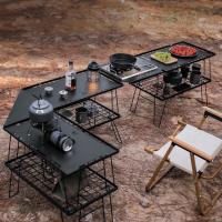 China Outdoor Folding Lightweight Portable Aluminum Metal Bamboo Table for Hiking and Camping for sale