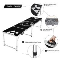 China Outdoor Garden Bar Bistro Cafe Patio Party Portable Collapsible Metal Beer Pong Table for sale