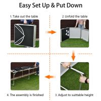China Outdoor Garden Bar Bistro Cafe Patio Party Portable Collapsible Metal Beer Pong Table for sale