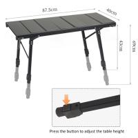 China Adjustable Lightweight Camping Table for Hiking Garden BBQ Beach Picnic Kitchen for sale