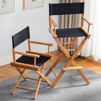 China Logo None or Custom Logo Tall Wooden Folding Director Chair for Outdoor Indoor Camping for sale