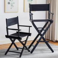 China Logo None or Custom Logo Tall Wooden Folding Director Chair for Outdoor Indoor Camping for sale