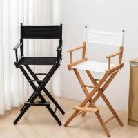 China Logo None or Custom Logo Tall Wooden Folding Director Chair for Outdoor Indoor Camping for sale