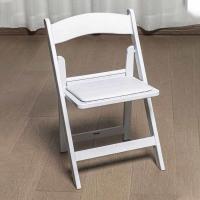 China Modern Simple Small Portable White Plastic Resin Folding Dining Chairs for Hotel Wedding for sale