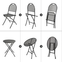 China Outdoor Cafe Bistro Patio Custom Logo Dining Table and Chair Sets with Stackable Design for sale