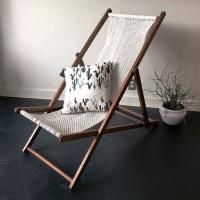 China Custom Logo Embroidery or Printing Outdoor Patio Camping Swimming Rope Weave Canvas Chair for sale