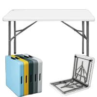 China Portable HDPE Plastic Metal Adjustable Folding Table for Hotel Restaurant and Banquet for sale