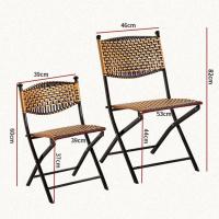 China Outdoor Metal Woven Pe Artificial Rattan Folding Chair for School Party Banquet Event for sale
