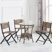 China Outdoor Metal Woven Pe Artificial Rattan Folding Chair for School Party Banquet Event for sale
