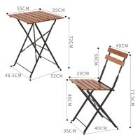 China Custom Logo Villa Outdoor Folding Bistro Table and Chairs Set for Leisure on Balcony Patio for sale