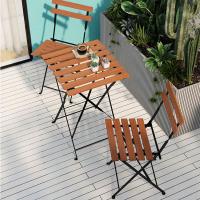 China Custom Logo Villa Outdoor Folding Bistro Table and Chairs Set for Leisure on Balcony Patio for sale