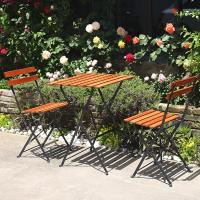 China Custom Logo Villa Outdoor Folding Bistro Table and Chairs Set for Leisure on Balcony Patio for sale